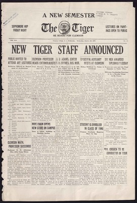 "The Tiger Vol. XXV No. 17 - 1930-01-29" by Clemson University